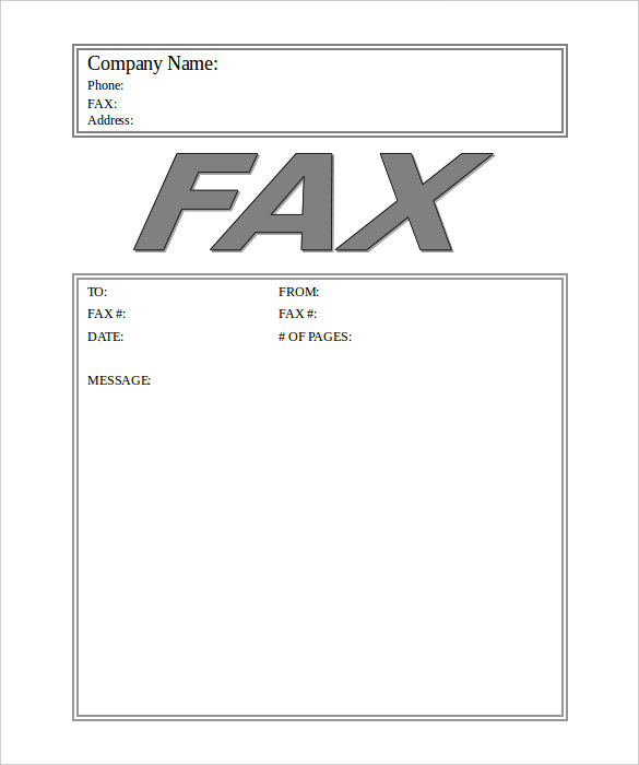 Printable Generic Fax Cover Sheet Printable World Holiday