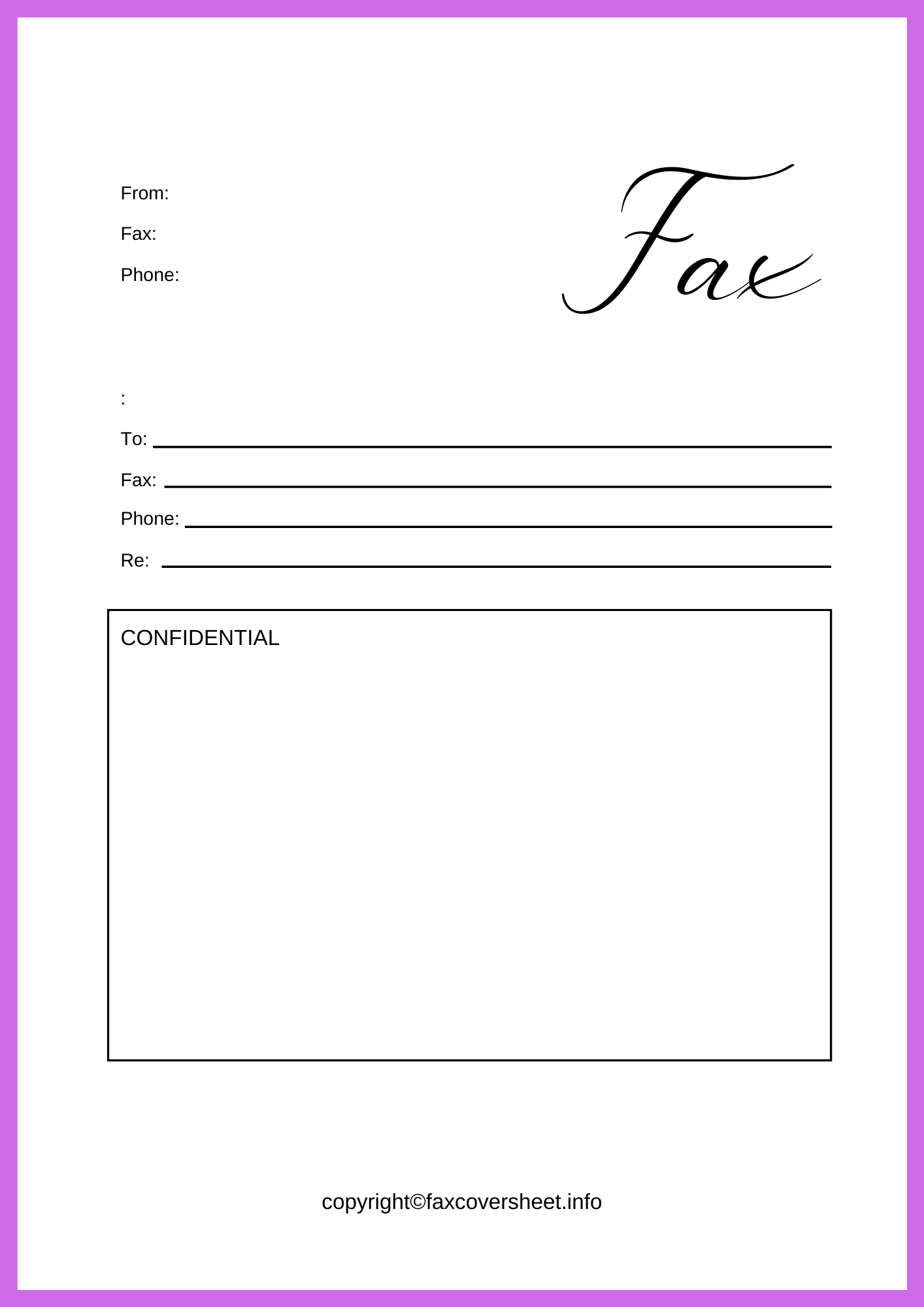 Printable Simple Fax Cover Sheet | [Free]^^ Fax Cover Sheet Template